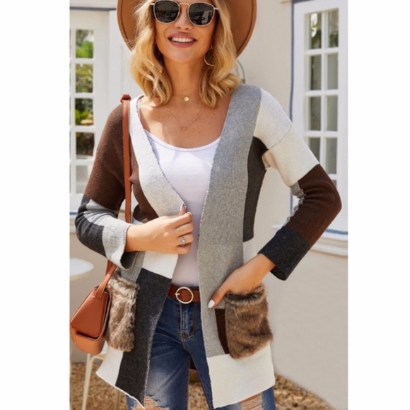 Sweaters | Jessie Color Blcok Cardigan | Poshmark